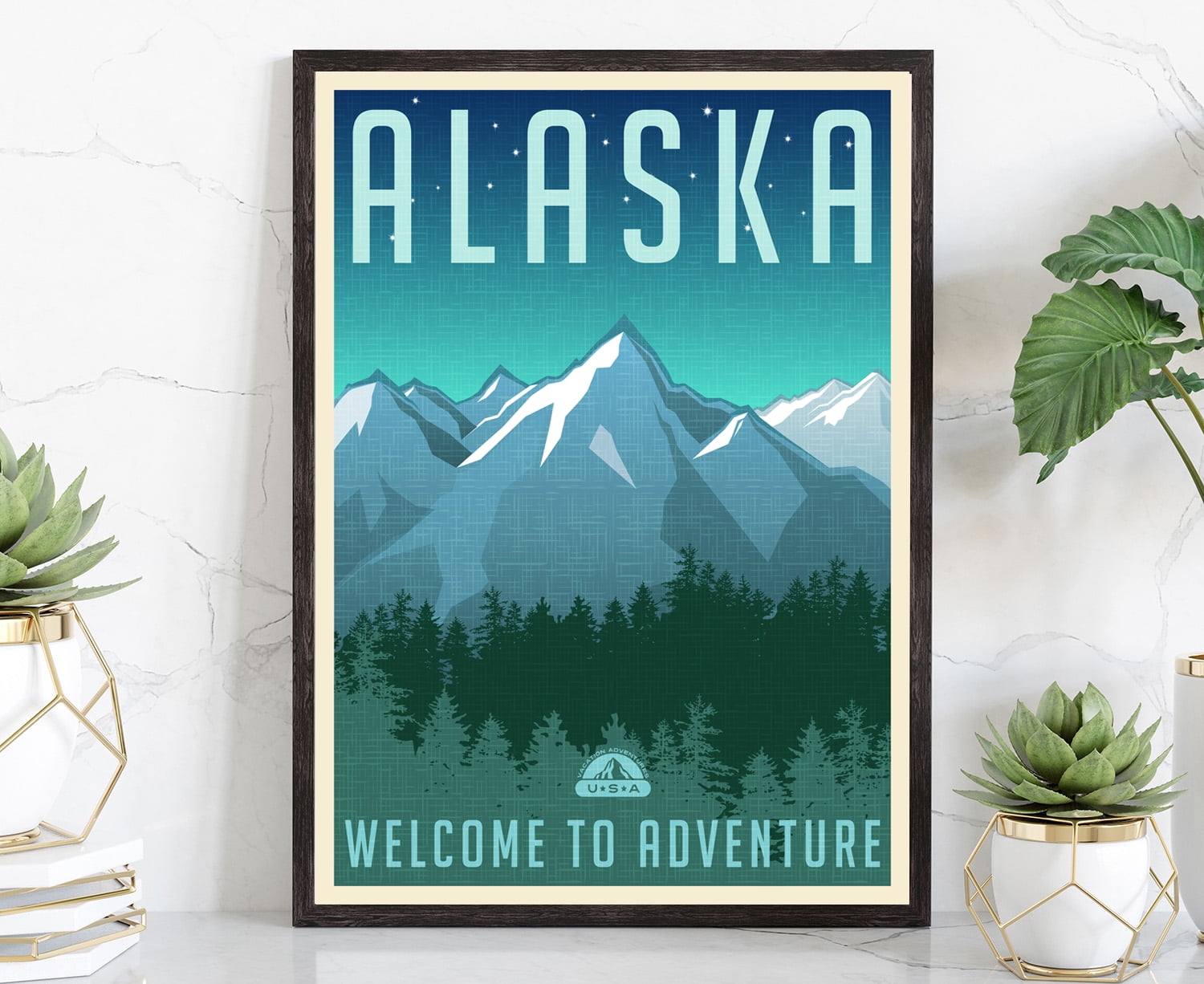 Pera Print Retro Style Travel Poster, Alaska, Vintage Rustic Poster ...