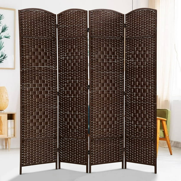 NiamVelo 71 inch Wood Room Divider 4 Panel Folding Privacy Screen ...