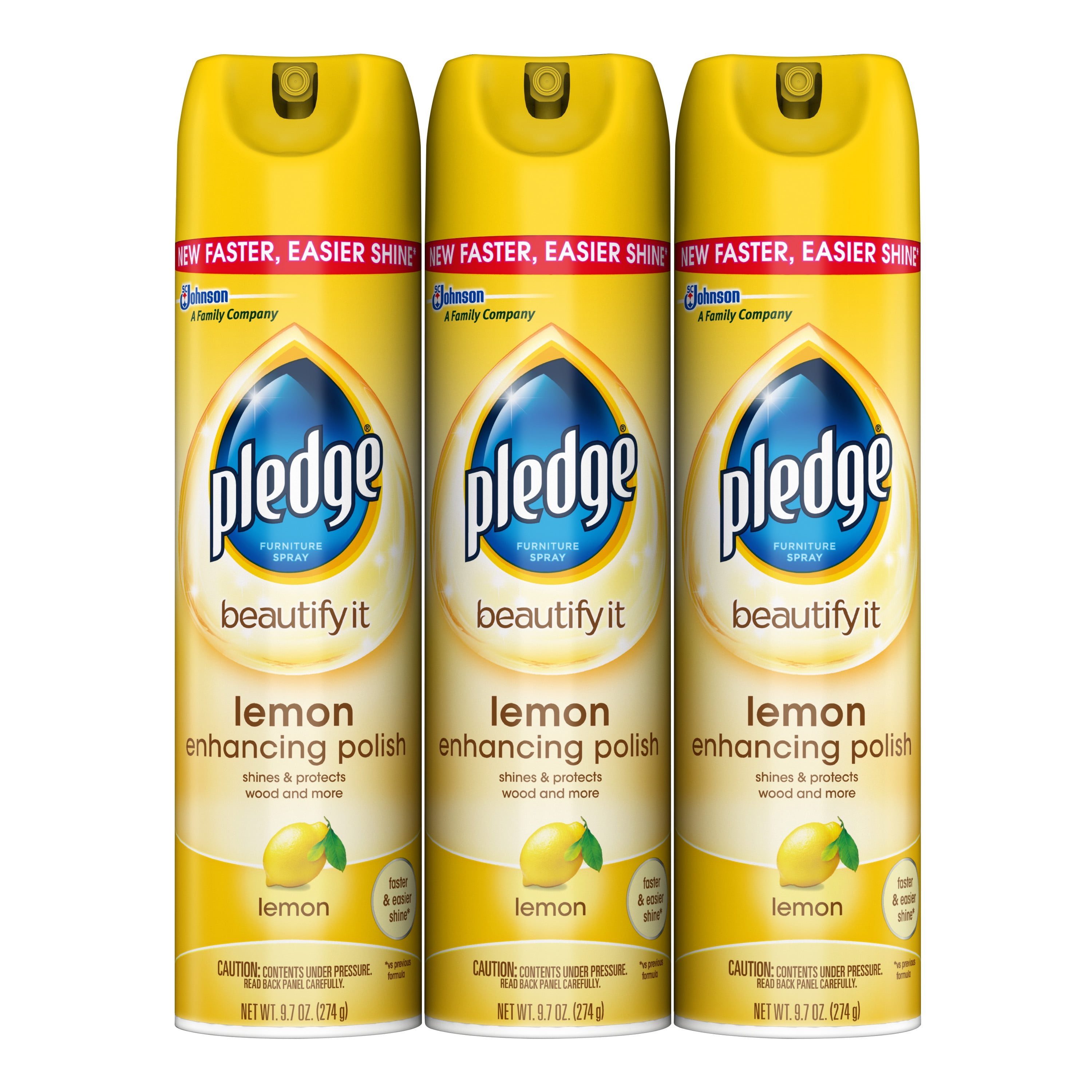 Pledge Lemon Enhancing Polish 9.7 Ounces, 3 count - Walmart.com