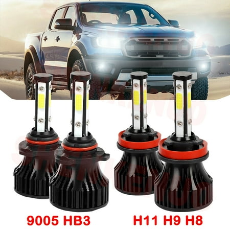 H11 9005 High&Low Beam for Ford Ranger 2012 2013 2014 2015 2016 2017 2018 2019 2020 2021 LED ...