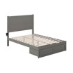 AFI Warren Full Wood Platform Bed with Headboard Footboard & Twin ...