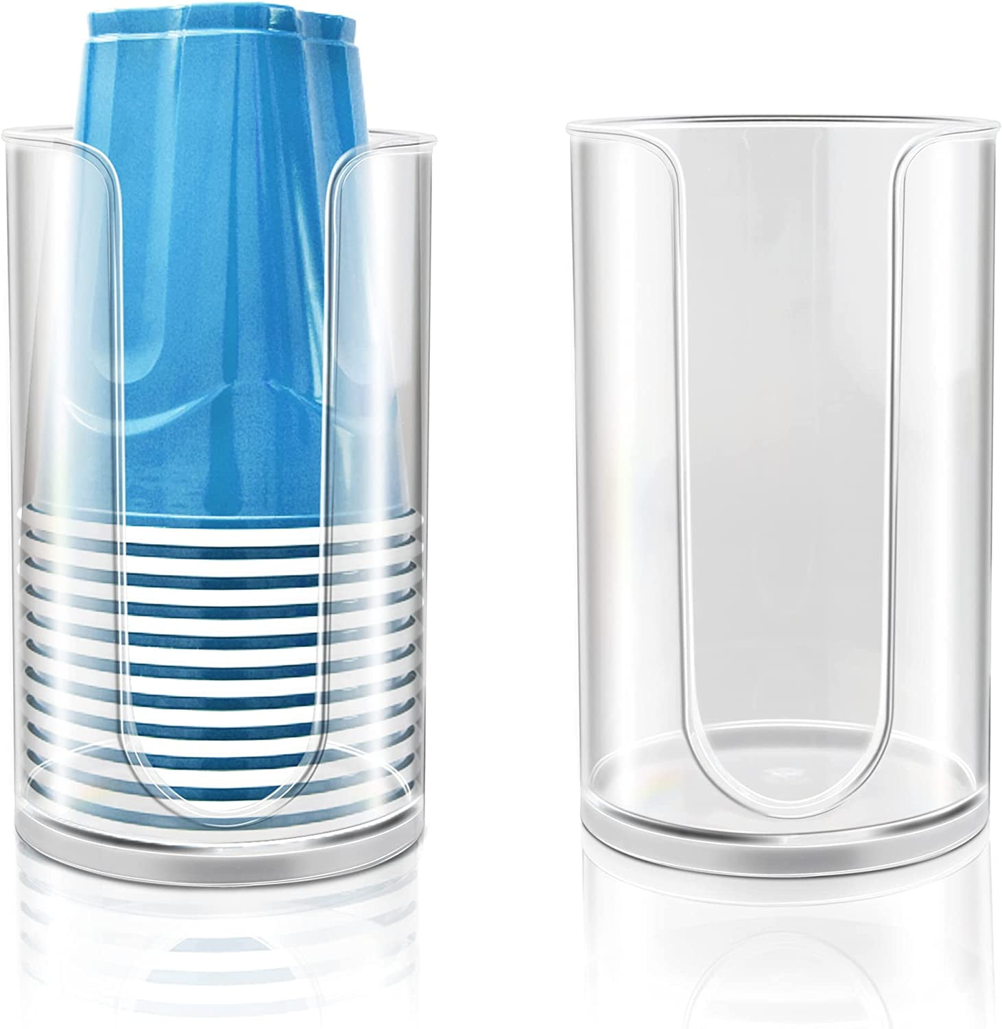 2 Pack Plastic Disposable Paper Cup Dispenser, Disposable Cup Holders ...