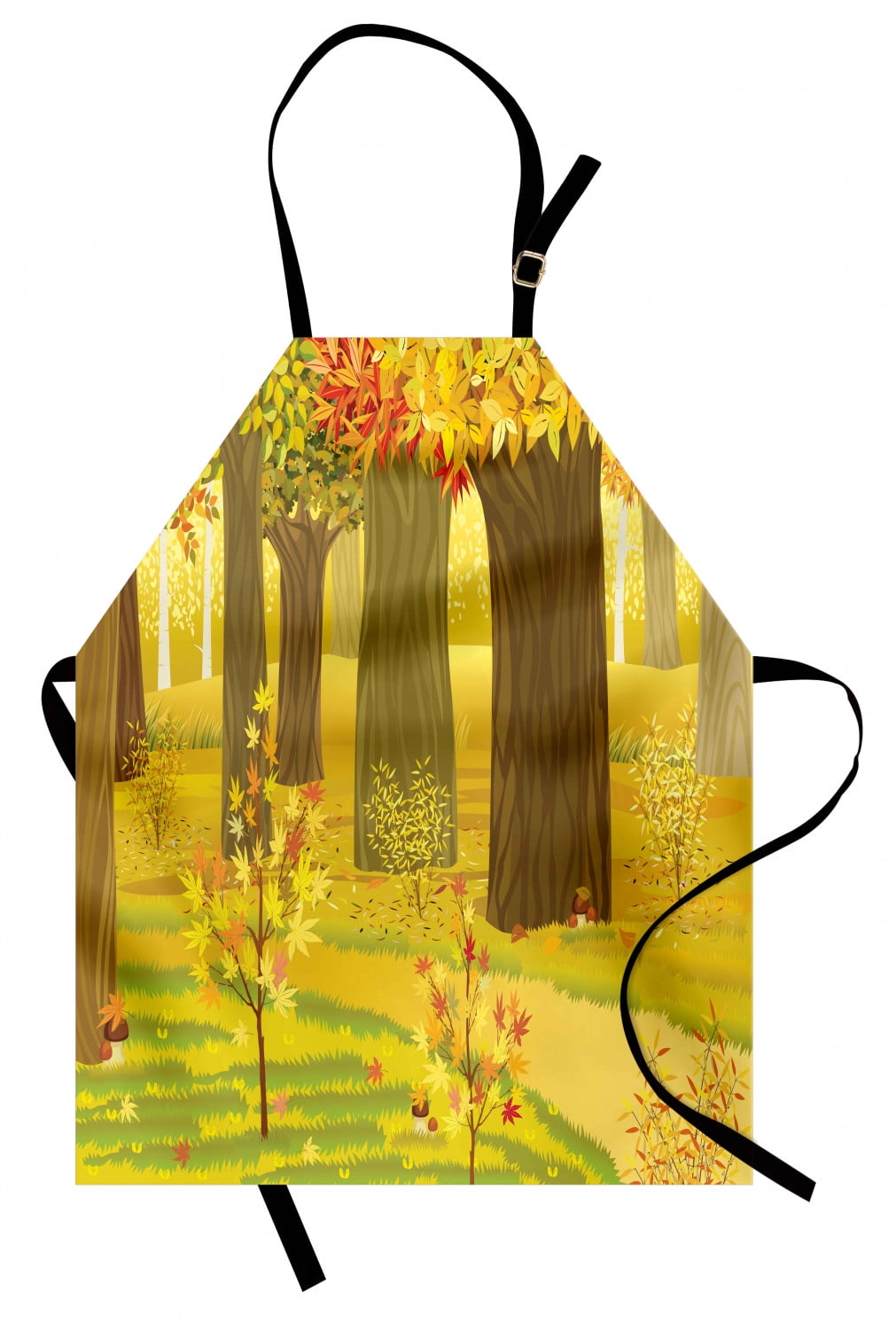 Fall Apron Dreamy Fantasy Enchanted Forest Illustration Deciduous Trees ...