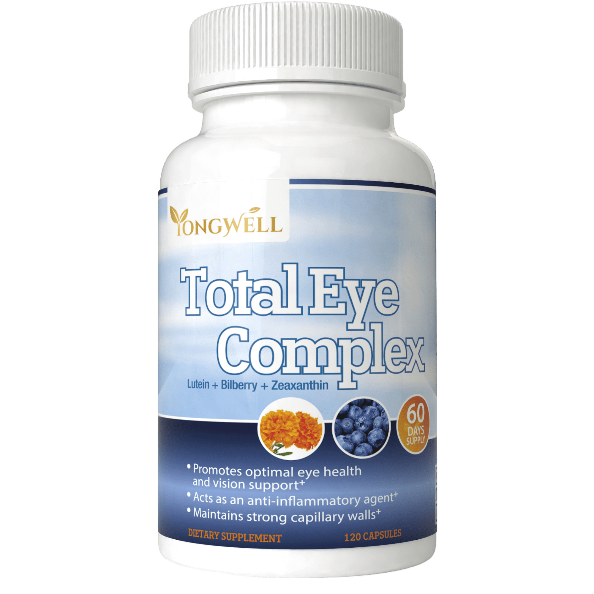 Total Eye Complex, Eye Vitamins with Lutein & Bilberry (120 Capsules ...