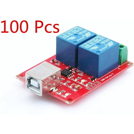 100pcs SRD-05VDC-SL-C 2-Way 5V Relay Module Free Driver USB Control ...
