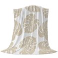 Beige Monstera Leaf Blanket Soft Cozy Warm Throw Blanket for Couch ...