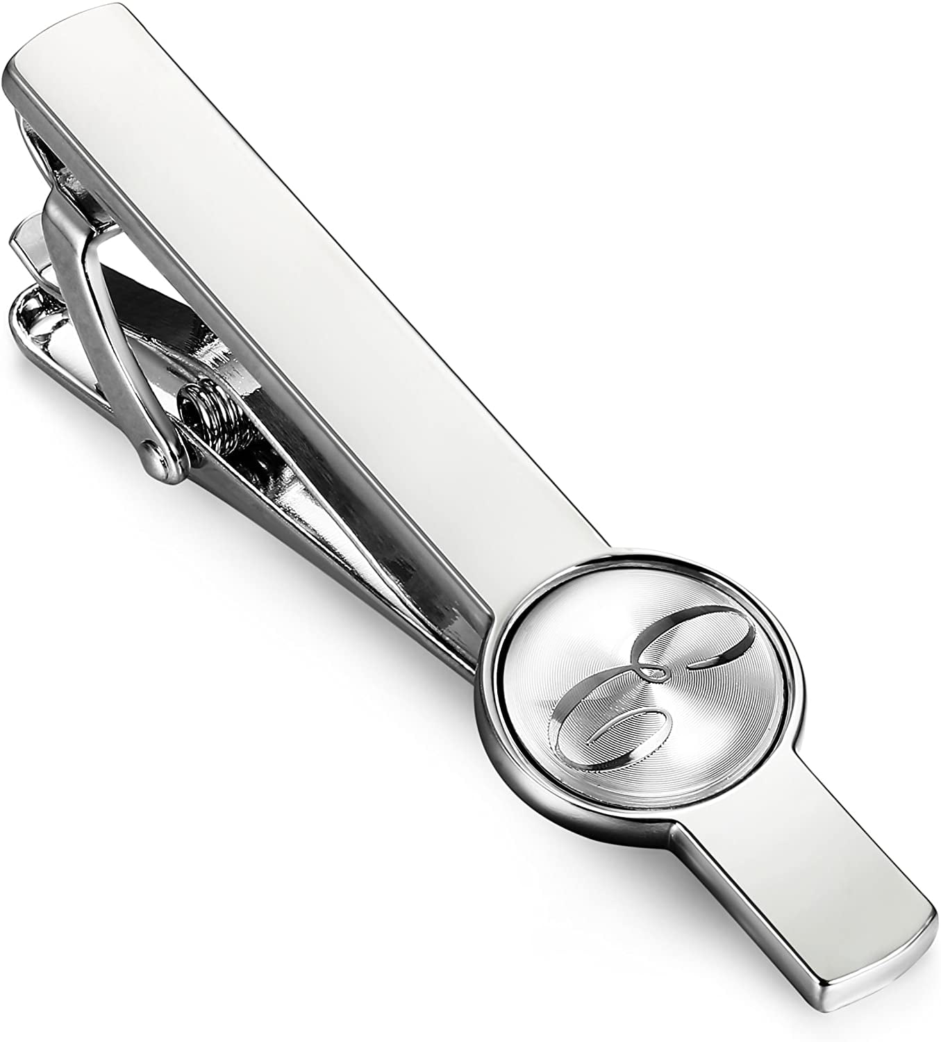 Engraved Initial Tie Clip Bar Letter Tie Pins Set for Mens Business ...