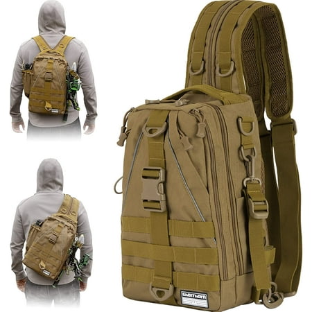 Ghosthorn Fishing Backpack Tackle Sling Bag Fishing Backpack with Rod ...