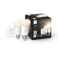 Philips Hue White A19 75W Smart LED Starter Kit with Bridge, Hub, and ...