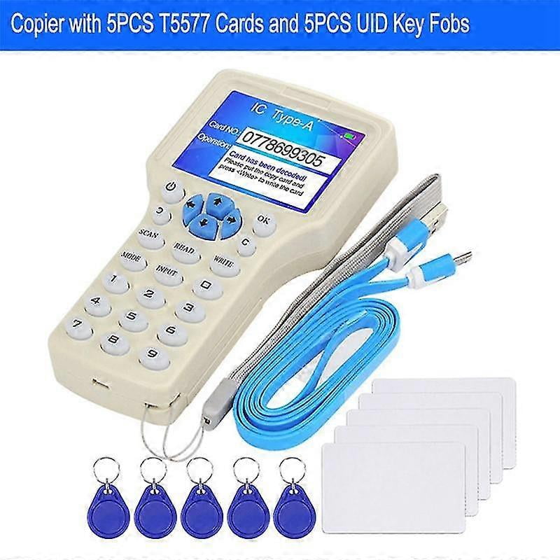 RFID Reader Writer Duplicator 10 Frequency NFC Smart Card Programmer ...