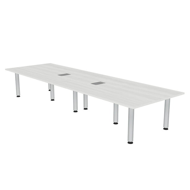 10 Foot Rectangle Conference Room Table with Power Modules Post Legs ...