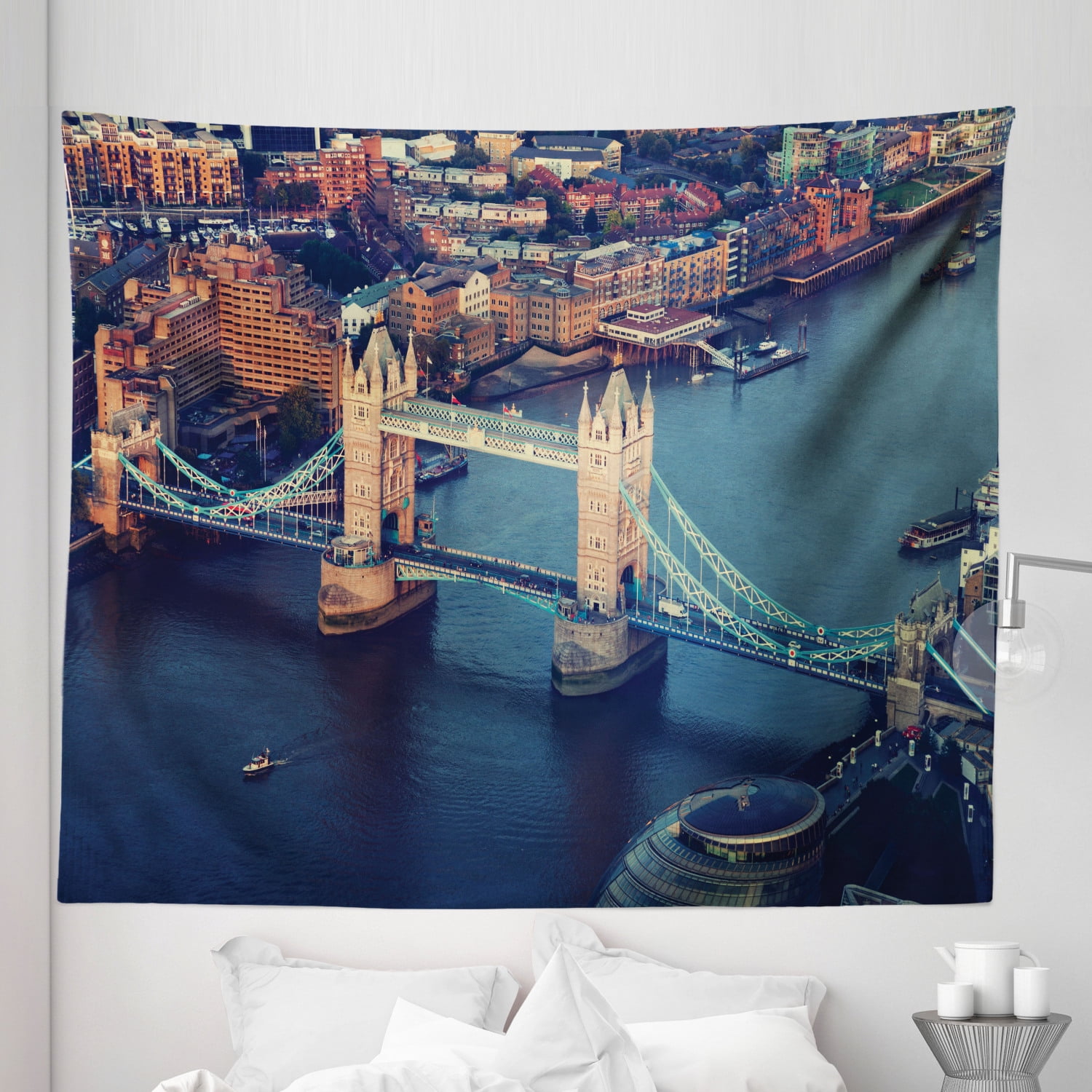 London Tapestry, London Aerial View with Tower Bridge at Sunset ...