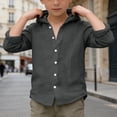 Boys Cotton Linen Shirt Roll-up Long Sleeve Boys Shirts Size 10-12 ...