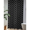 Abstract Line Sheer Curtains 84 Inch Long 1 Panel Herringbone Black ...