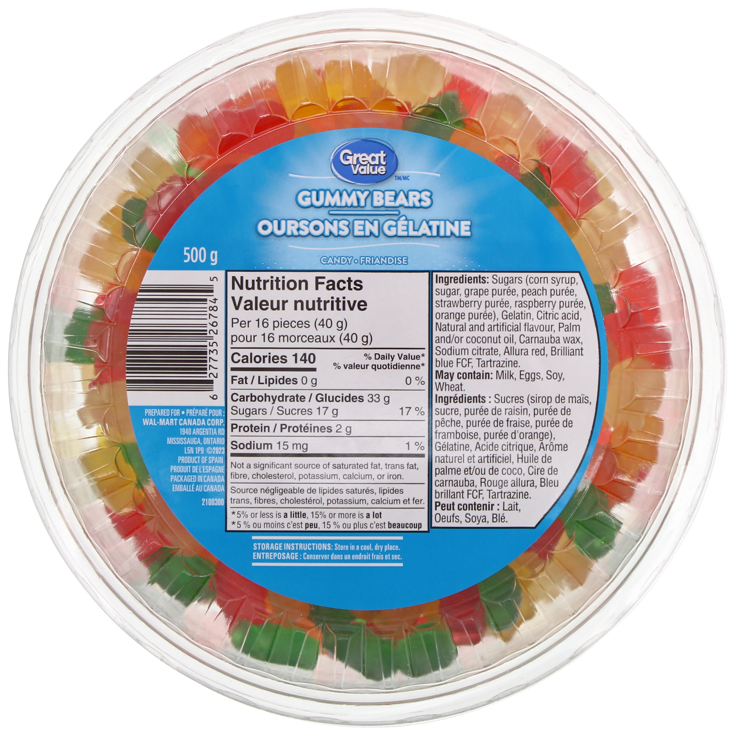 Great Value Gummy Bears, 500 g - Walmart.ca