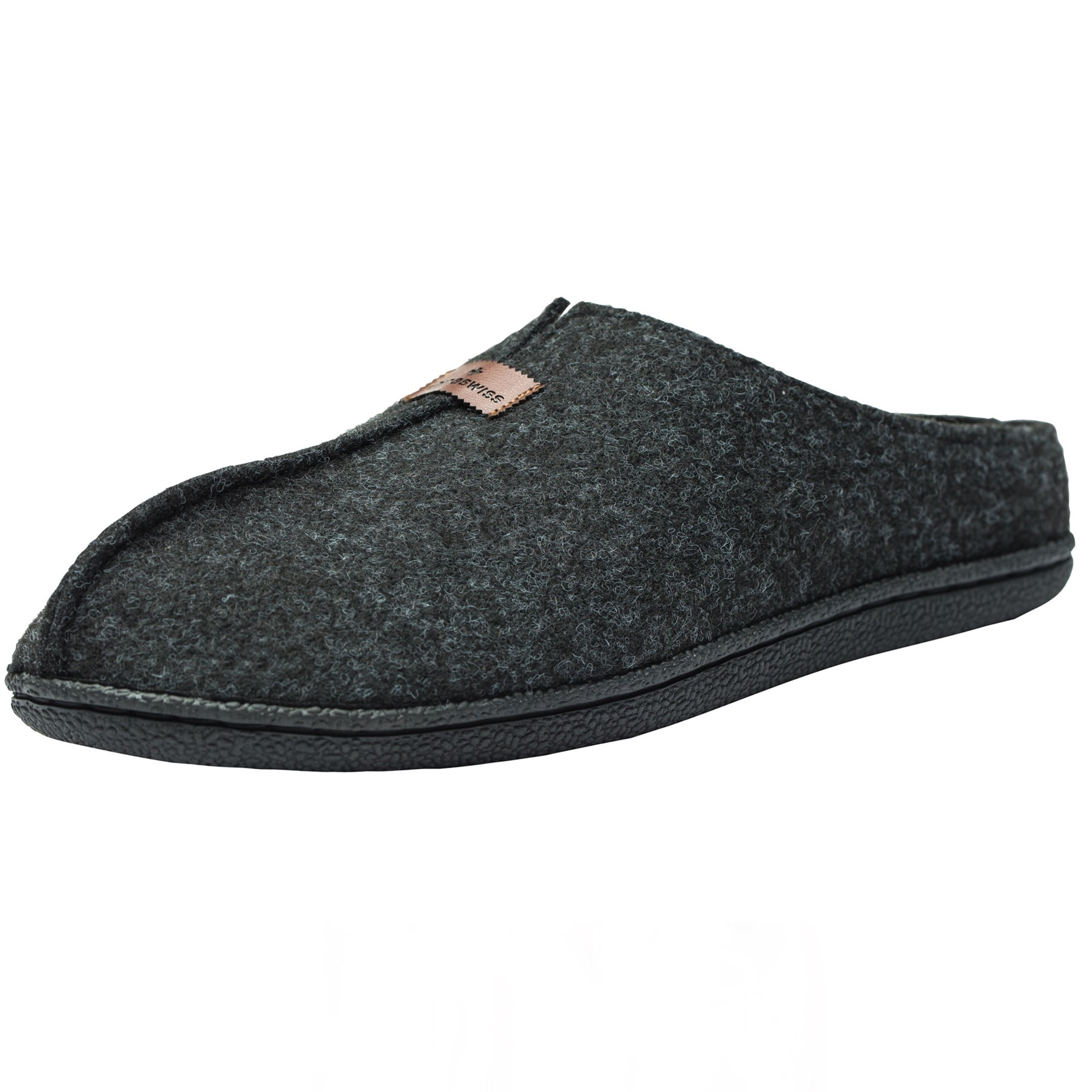 Alpine Swiss Mens Felt Faux Wool Clog Slippers Comfortable Cushion ...
