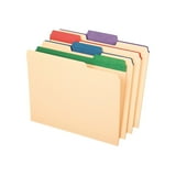 Top Office Manila Colored Tab File Folders, 1/3-Cut Tabs, Letter Size ...