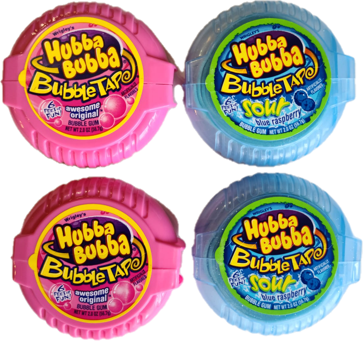 Hubba Bubba Original Bubble Gum, Sour Blue Raspberry Flavor, 2 oz Packs ...