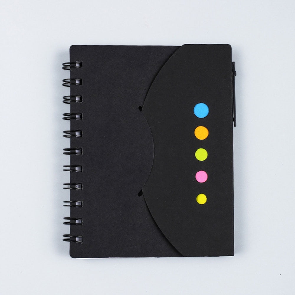 SagaSave Spiral Notebook with Pen and Sticky Notes Double Loop Coils ...