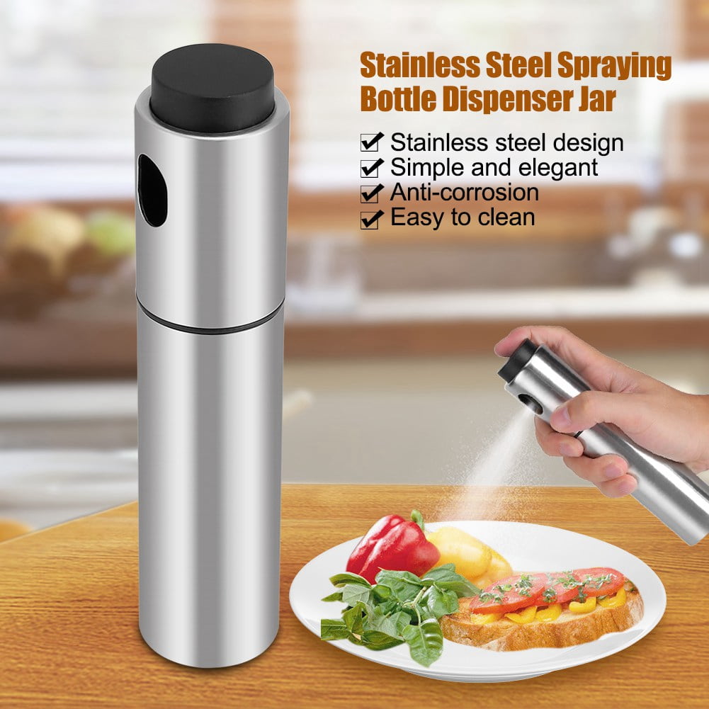 Fdit Stainless Steel Olive Oil Spraying Bottle Dispenser Sprayer Can ...