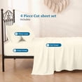 4 Piece Cot Sheet Set Ivory Solid Size (32 "x 75 "), 100% Egyptian ...