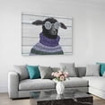 Black Sheep Canvas Print Wall Art, Glasses Purple Sweater Wood Grain ...