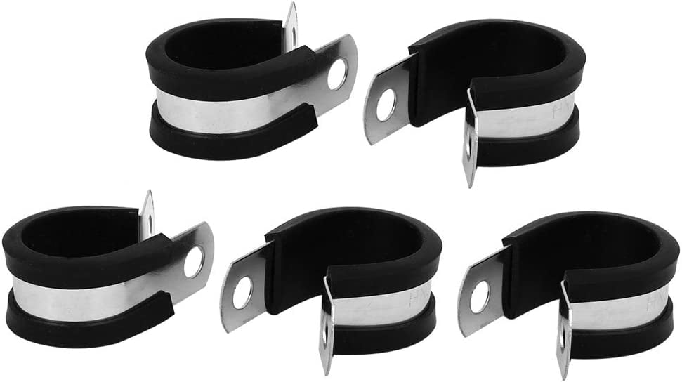 20mm Dia Clamps EPDM Rubber Lined P Clips Cable Hose Pipe Clamps Strap ...