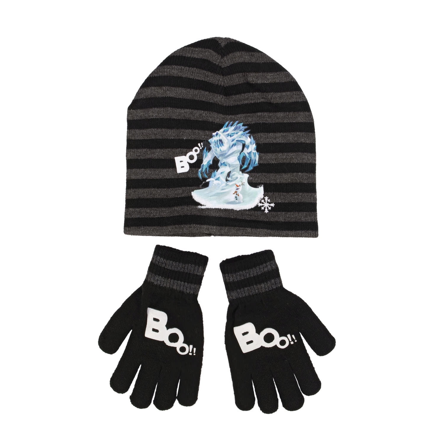 Disney Frozen Olaf Boo Youth Striped Beanie and Glove Set - Walmart.com