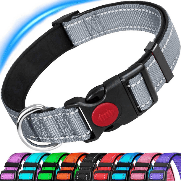 Dog Collar, Reflective Adjustable Basic Dog Collar with Soft Neoprene ...