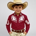 Boys Western Cowboy Print Shirt Long Sleeve Button Down Casual Top for ...