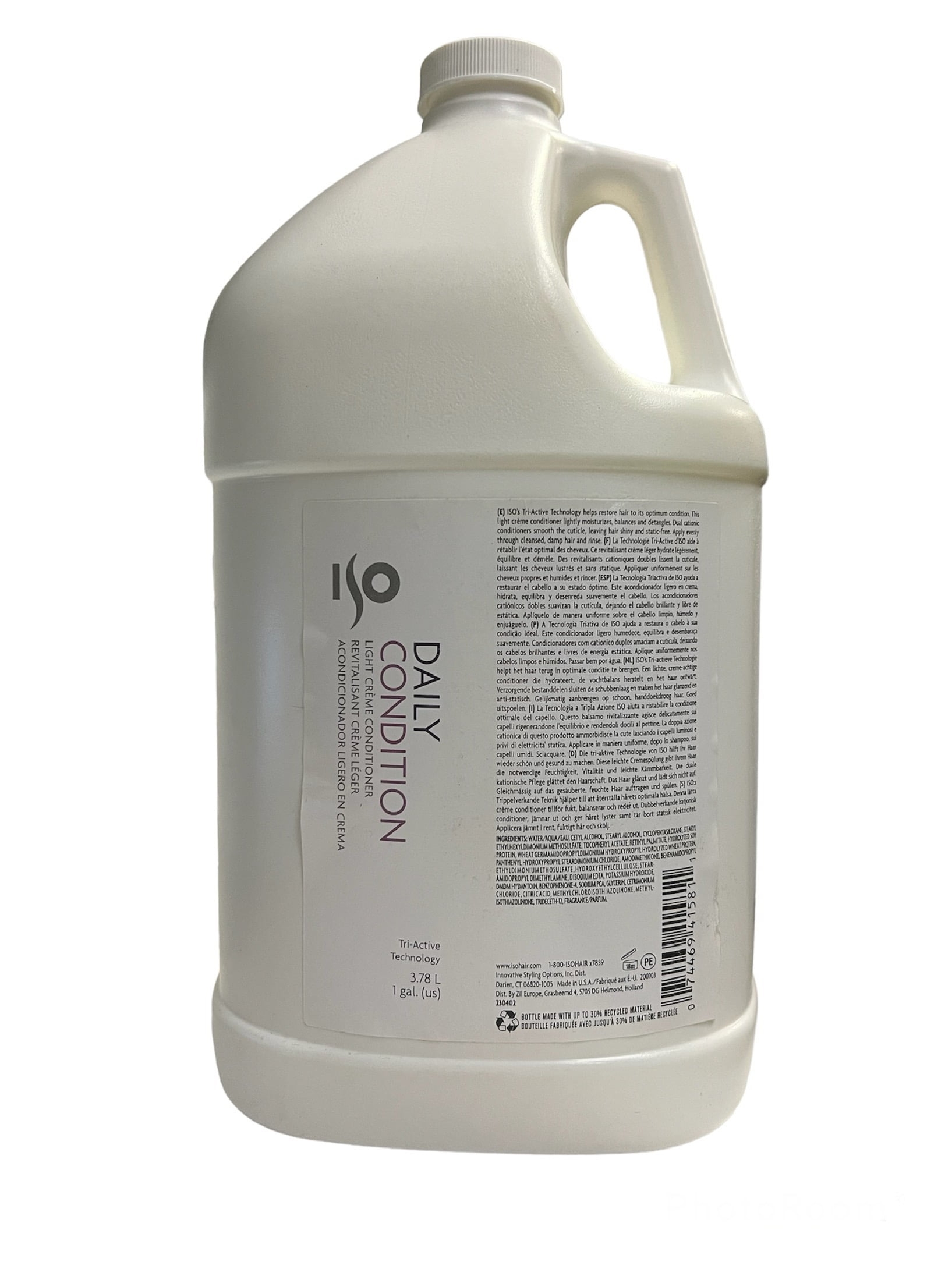 Iso Daily Condition Light Cream Conditioner, 128 Fl Oz / 1 Gal (3.78L ...