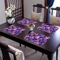4PCS,Featuring a Purple Floral Crocus Design Placemats,fashion print ...
