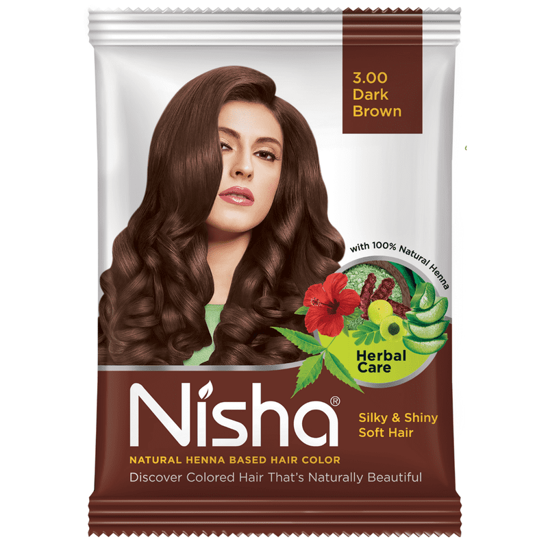 Nisha Pack 10 Tintes Permanentes para Color de Cabello con Henna Marrón ...