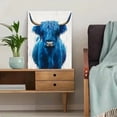 Blue Highland Cow Canvas Print, Farmhouse Decor for Living Room Bedroom ...