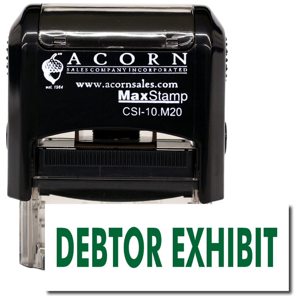 Self-Inking Debtor Exhibit Stamp with Green Ink - Walmart.com