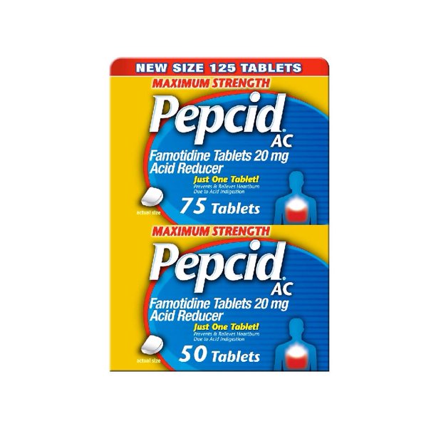 Pepcid AC Maximum Strength Famotidine, 20 mg, 125 Tablets 1PK - Walmart.com
