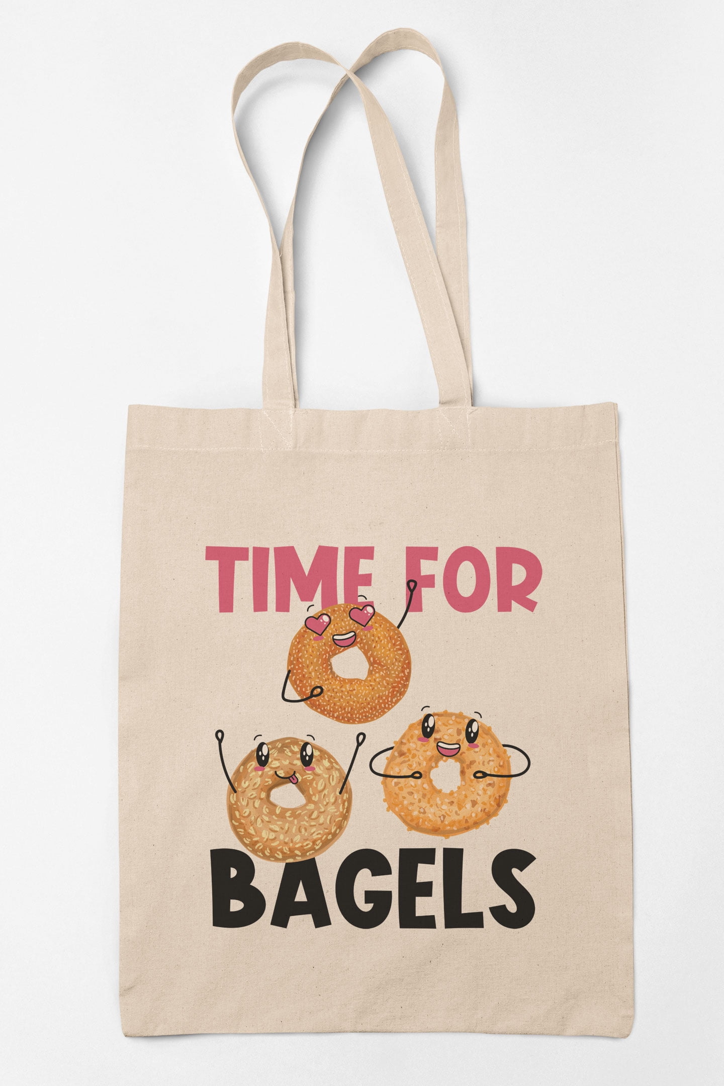 Time for Bagels, Bagel Lover 12oz Reusable Canvas Tote Bag - Walmart.com