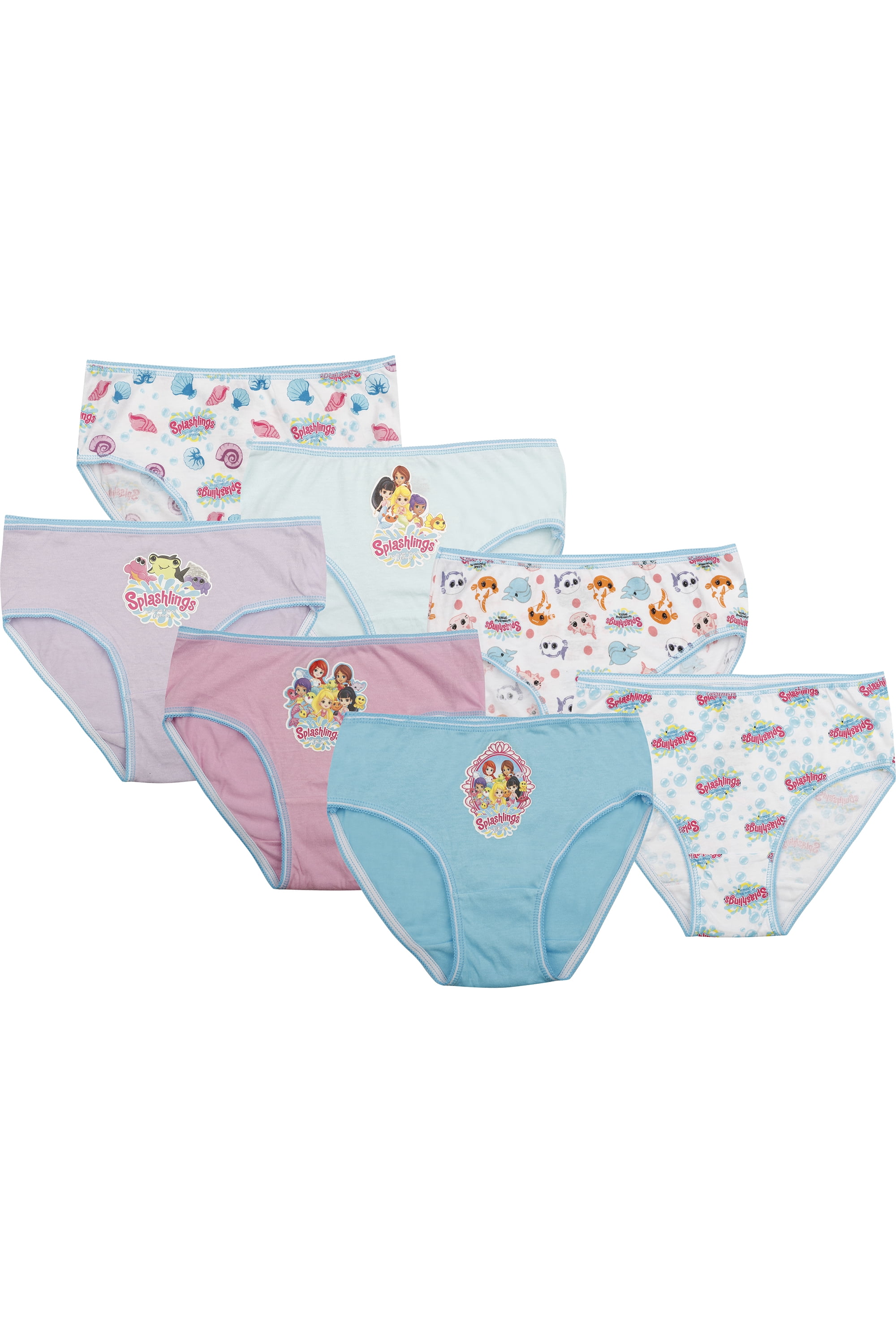 Splashlings Girls Little 7 Pack Variety Underwear, Multicolored, 10 ...