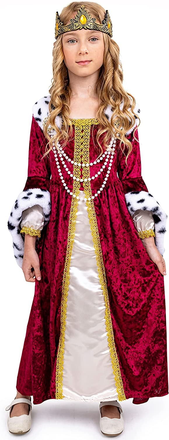 Dress-Up-America Queen Costume for Girls - Kids Renaissance Princess ...