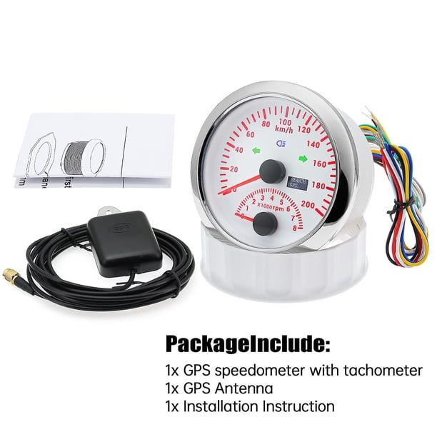 Hd Universal Digital 85mm Gps Speedometer With 8000rpm Tachometer Tacho ...