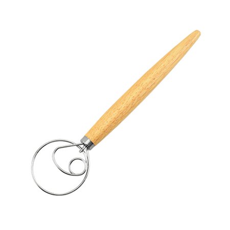 Eggs Cream Mixing Rods Dough Whisk with Oak Handle Stainless Steel ...