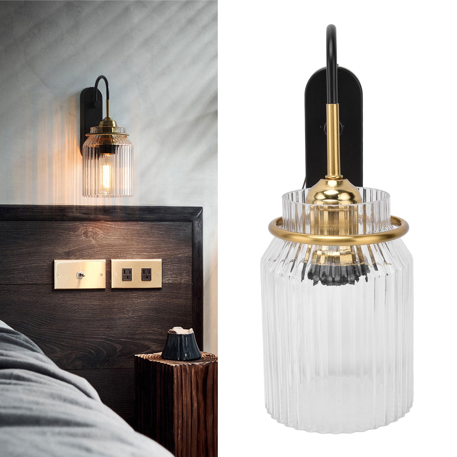 Click here for Fyydes Retro Glass Lampshade Wall Light Wrought Ir... prices