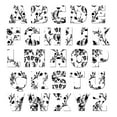 Alphabet Letters Uppercase Floral Damask Black White MAG-NEATO'S(TM ...
