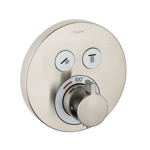 Hansgrohe ShowerSelect S Thermostatic Trim for 2 Functions, Round in ...