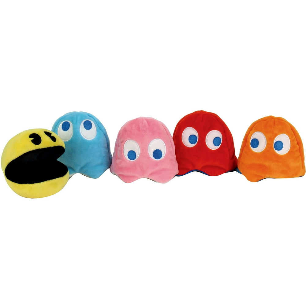 Pac Man Pac-Man, Inky, Blinky, Pinky & Clyde Set of 5 Plush - Walmart ...