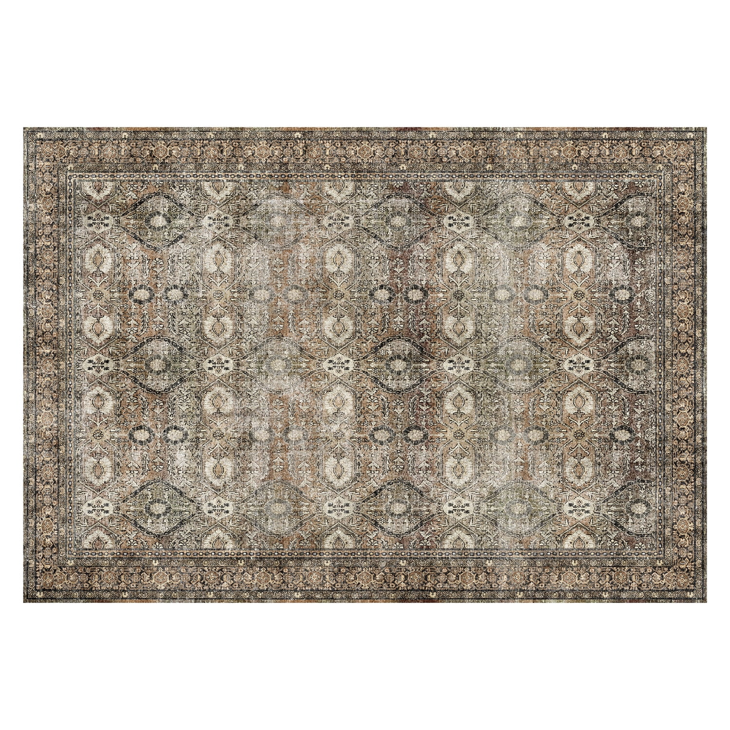 Click here for Korhani Dona Brown Washable Indoor Area Rug  6x8... prices