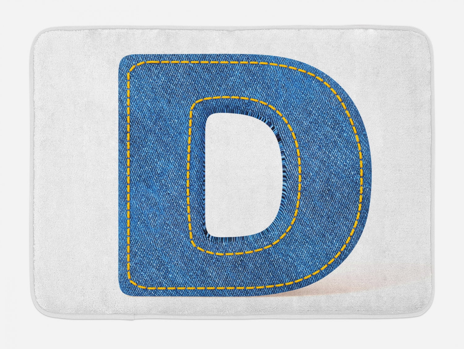 Letter D Bath Mat, Retro Fashion Vibes Inspired Typography Design with ...