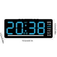 Blue Electronic Clock Digital Alarm Clock With Date Temperature Display ...