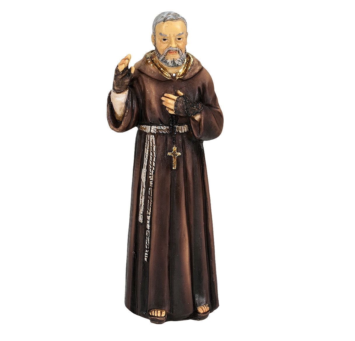 Small Catholic Saint Pio 4" Hand Painted Cold Cast Resin Statue ...