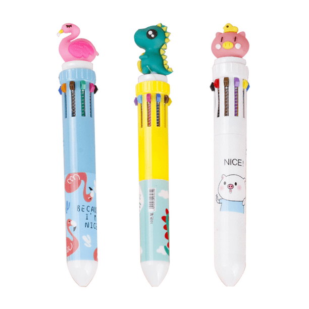 Retractable Ballpoint Pens Multicolor Pens 10 Colors Ink in One ...